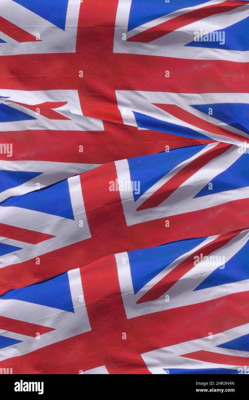 Closeup of the red and blue flag of United Kingdom Stock Photo - Alamy