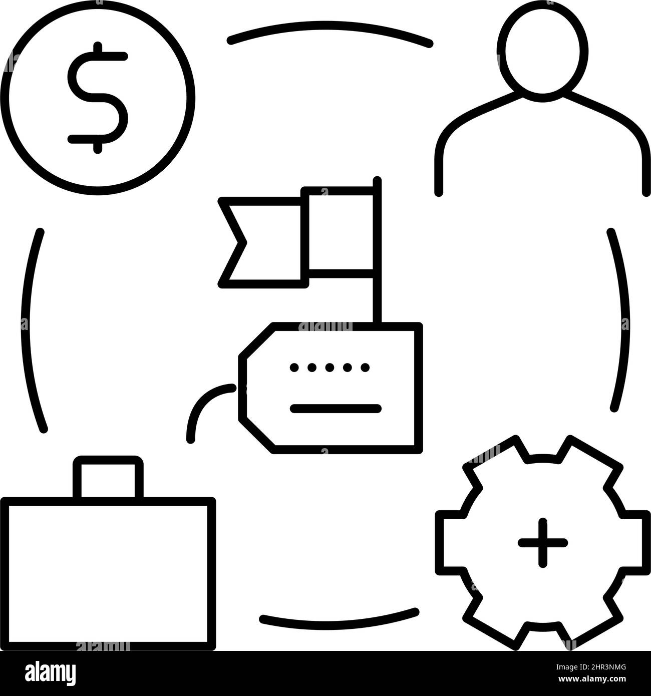 business process of reputation management line icon vector illustration ...
