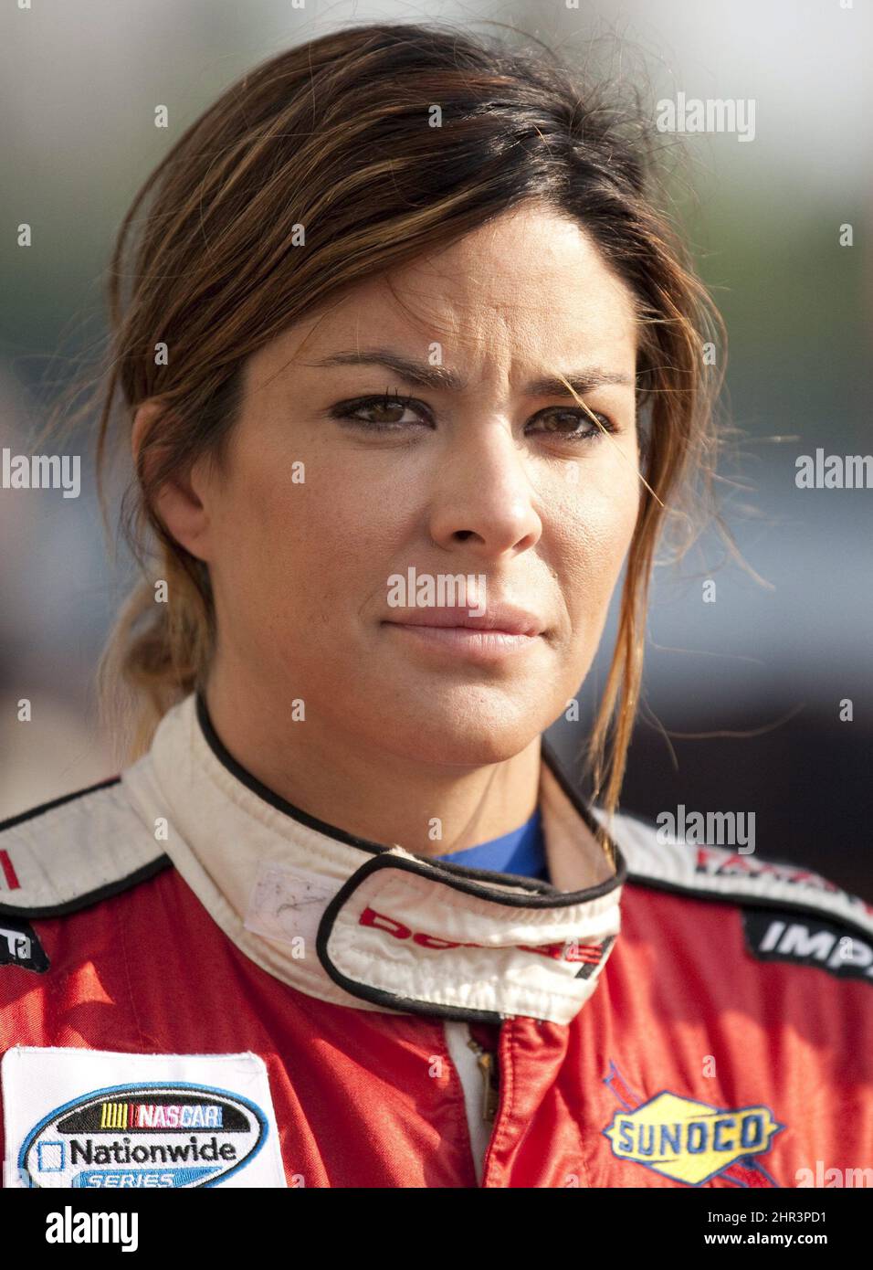 MacDonald Motorsports driver Maryeve Dufault walks the pit before the ...
