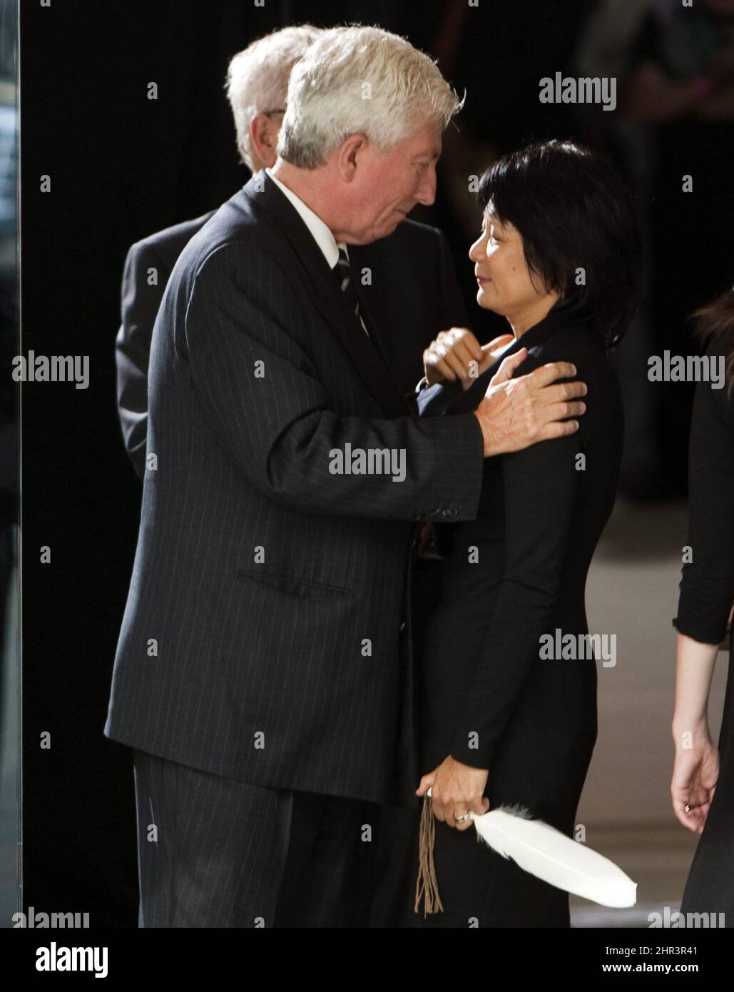 Olivia Chow, wife of NDP leader Jack Layton, receives condolences from former Bloc Quebecois ...
