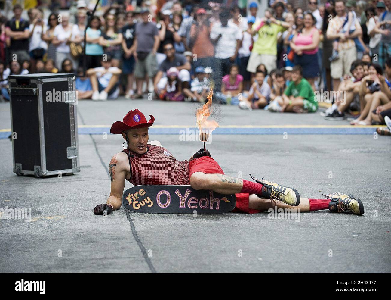 Brant Matthews, aka the Fire Guy poses for the camera during the ...