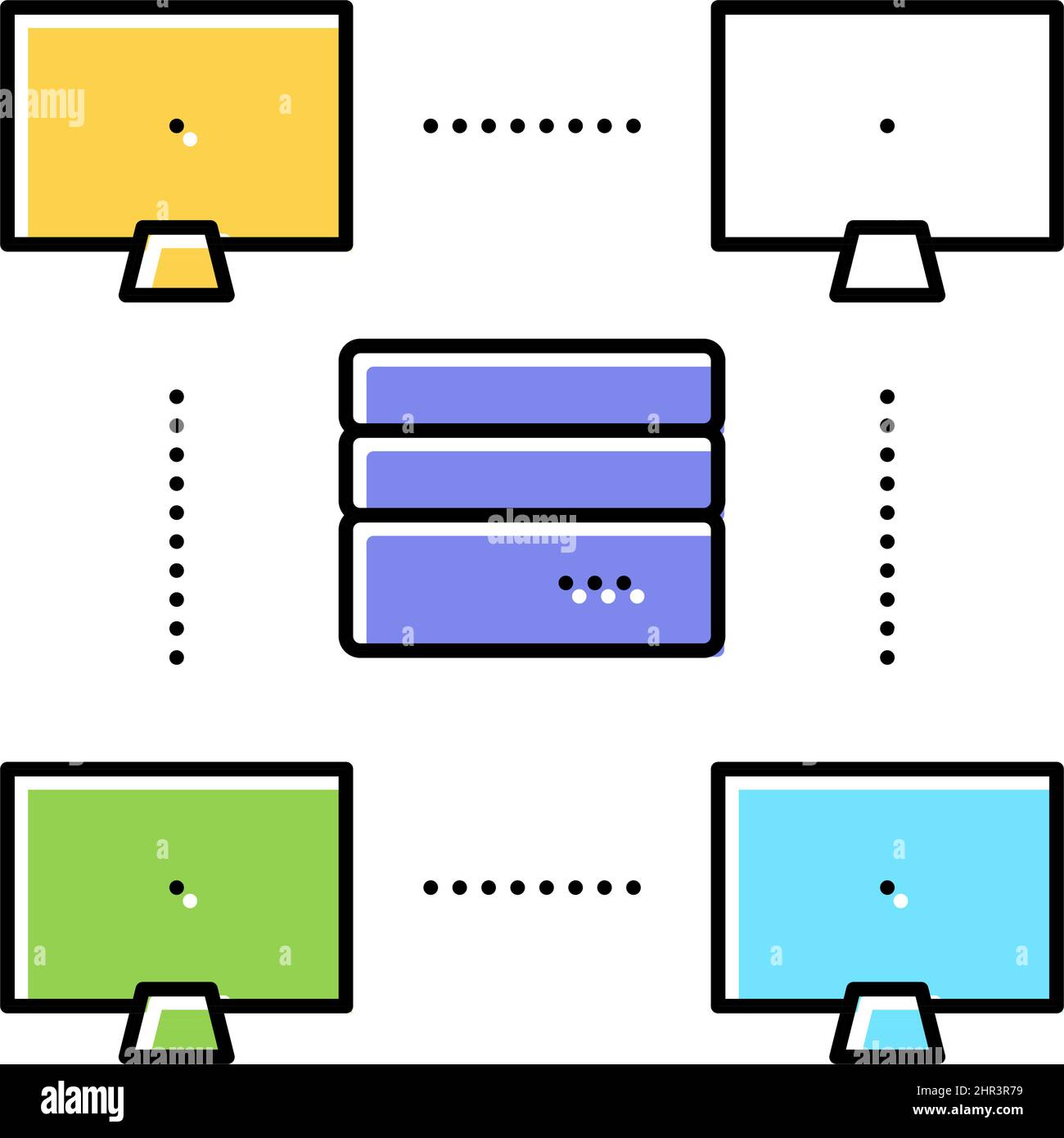 server computers color icon vector illustration Stock Vector Image ...