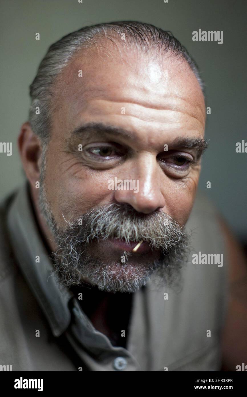 Sam Childer poses for a photo as he promotes the film 'Machine Gun ...