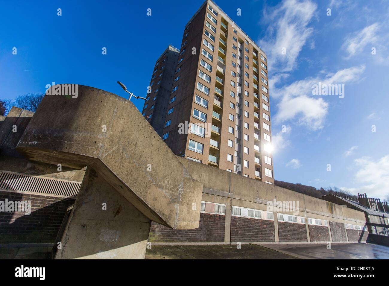 Range Lane or Haley Hill high-rise council flats in Halifax, West ...
