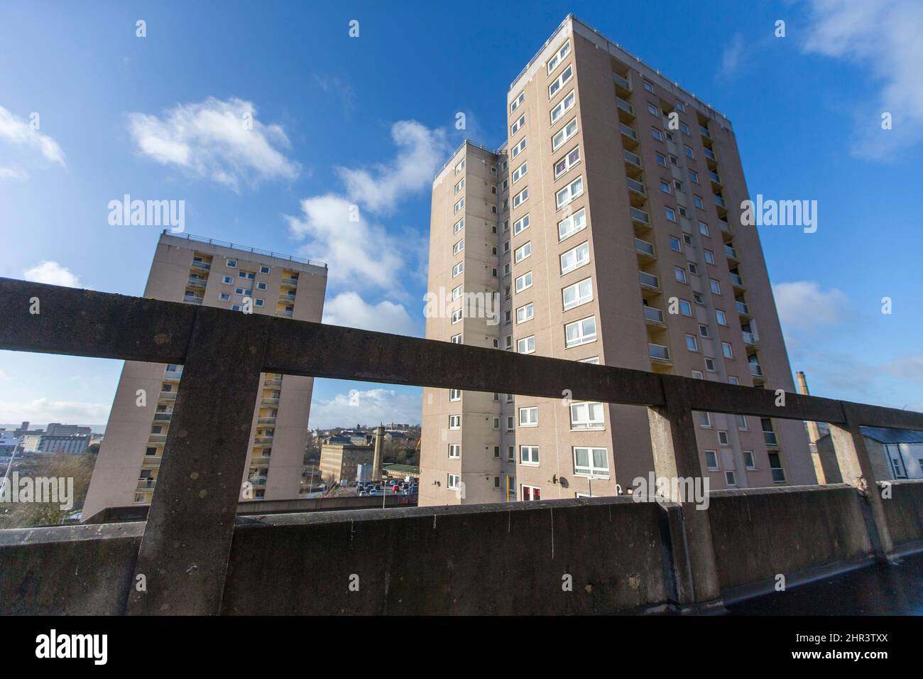 Range Lane or Haley Hill high-rise council flats in Halifax, West ...