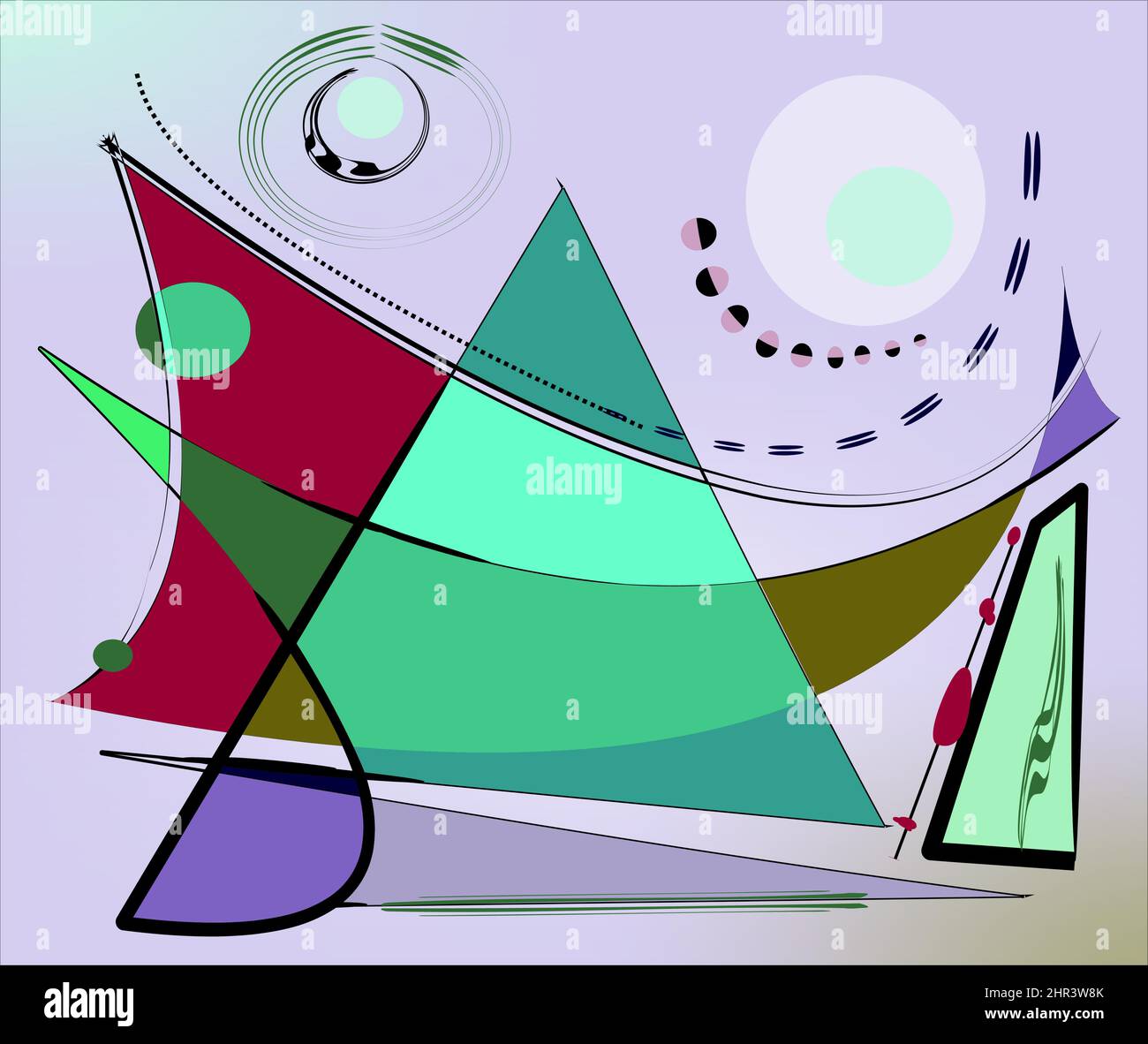 Abstract light lilac color background ,fancy geometric and curved ...