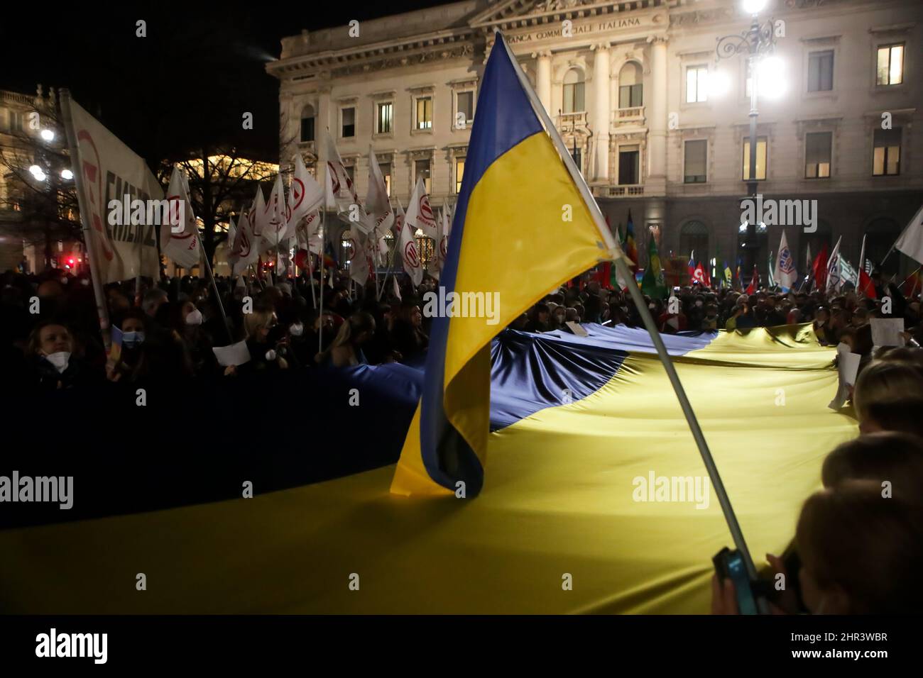 Rally to demonstrate against the Russian military invasion of Ukraine ...