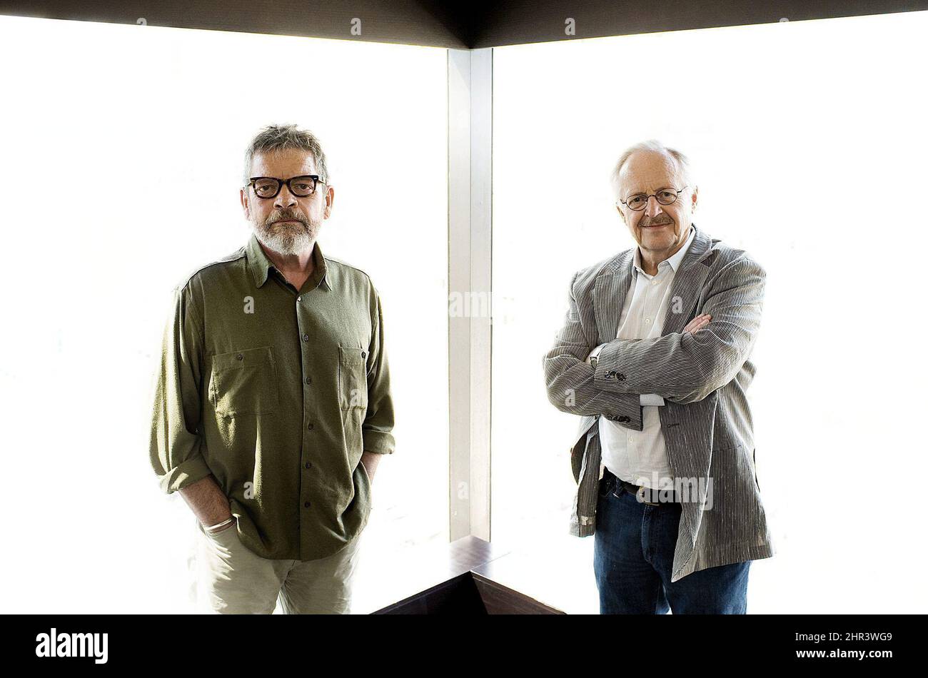 Actors John Gray, left, and Eric Peterson pose for a photograph while ...