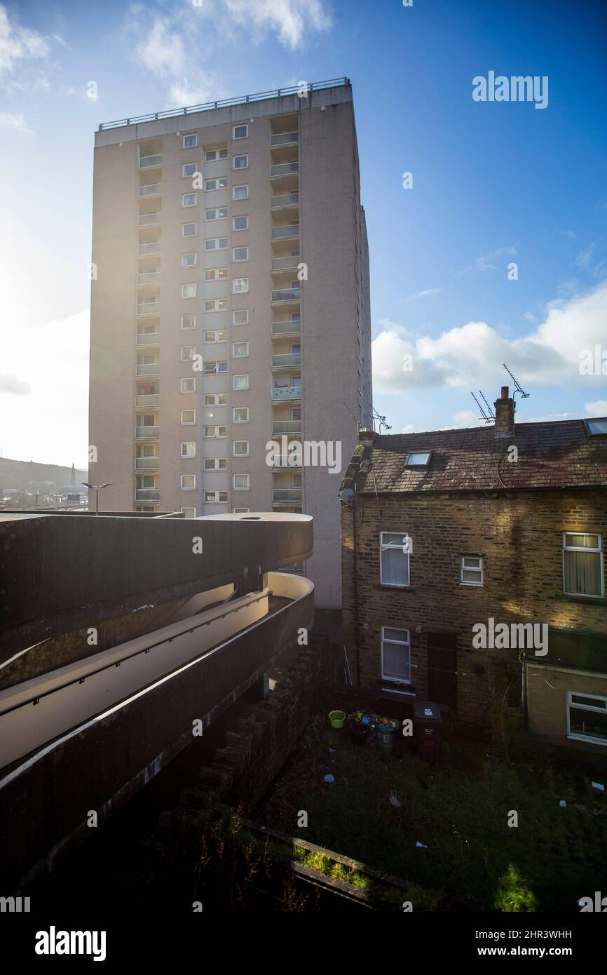 Range Lane or Haley Hill high-rise council flats in Halifax, West ...
