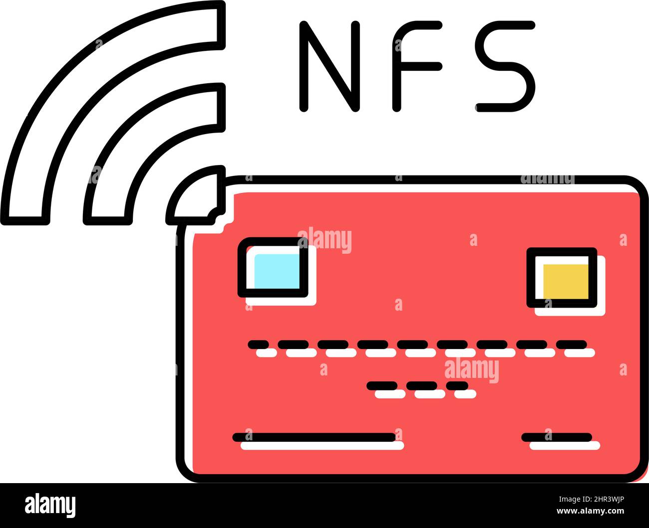 contactless nfc system card color icon vector illustration Stock Vector ...