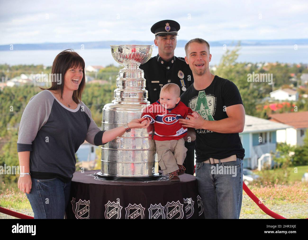 Tracy MacGrath, left to right, Rylan Hawco and Ray Hawco pose for a ...