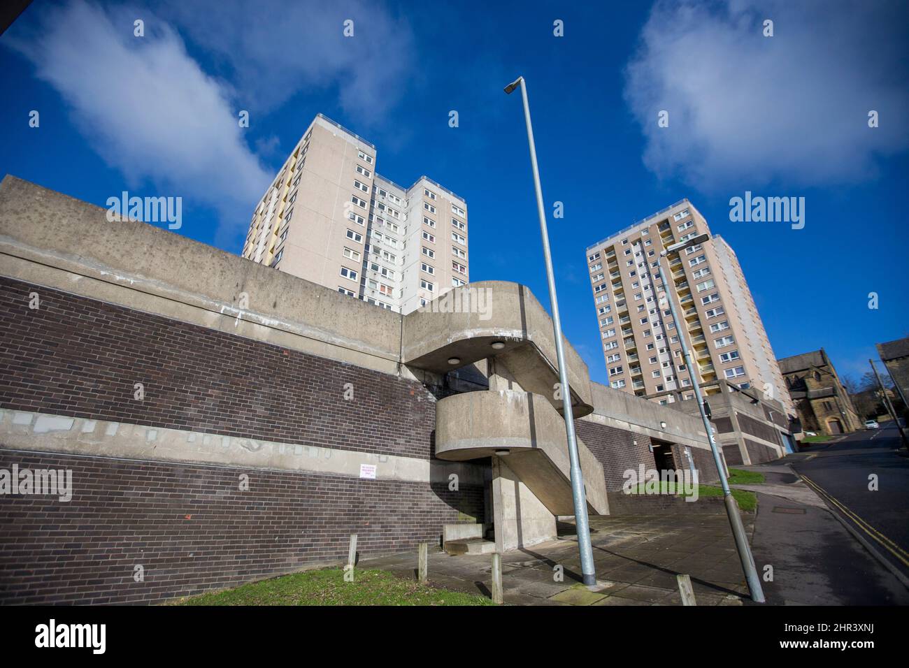Range Lane or Haley Hill high-rise council flats in Halifax, West ...