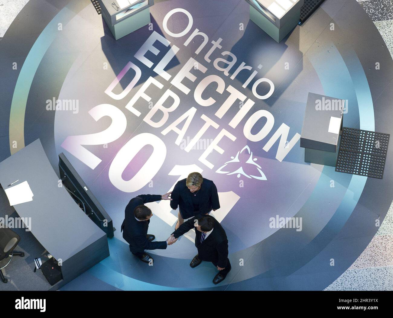 Ontario Premier Dalton McGuinty, left, NDP Leader Andrea Horwath ...