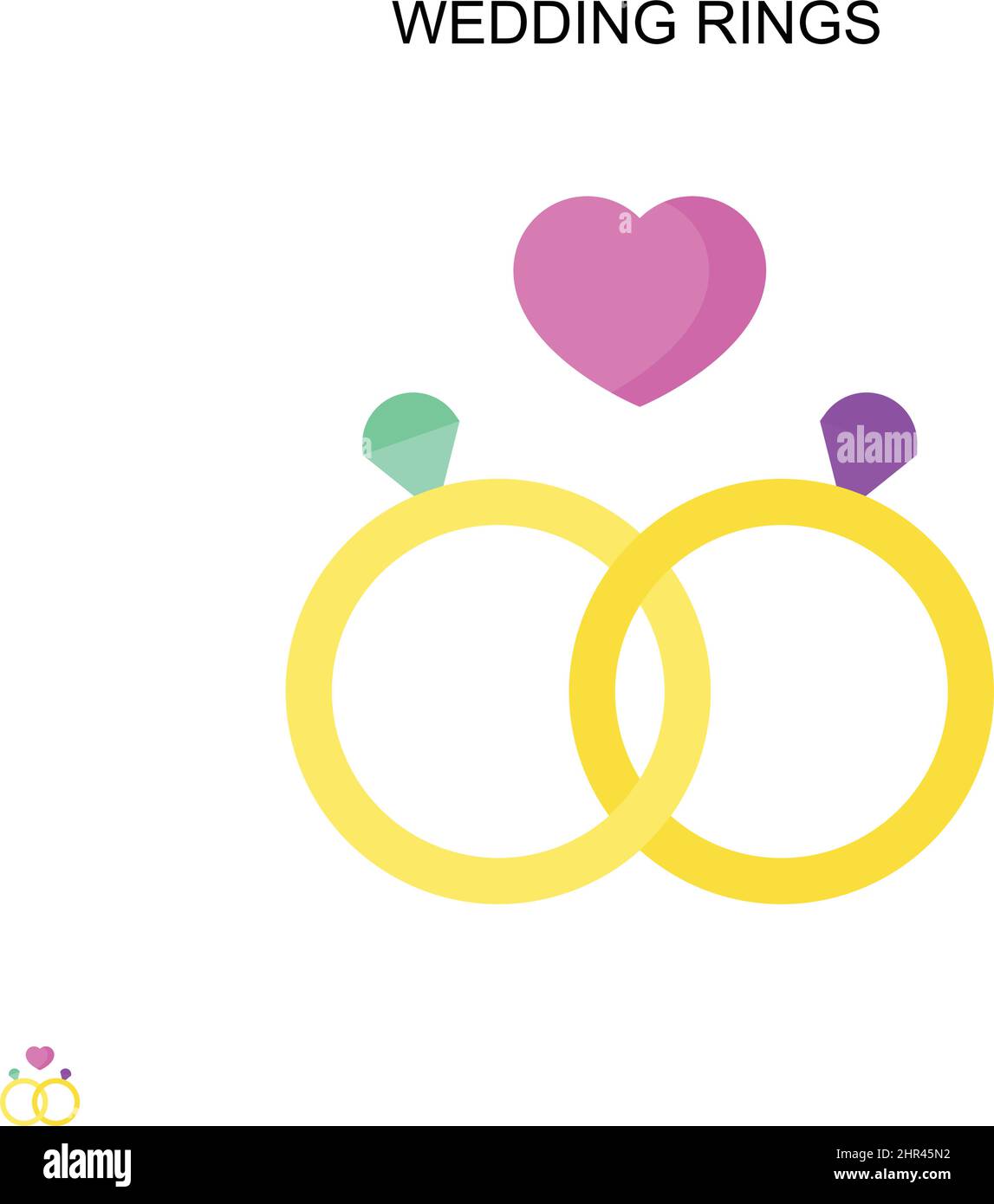Wedding rings Simple vector icon. Illustration symbol design template ...