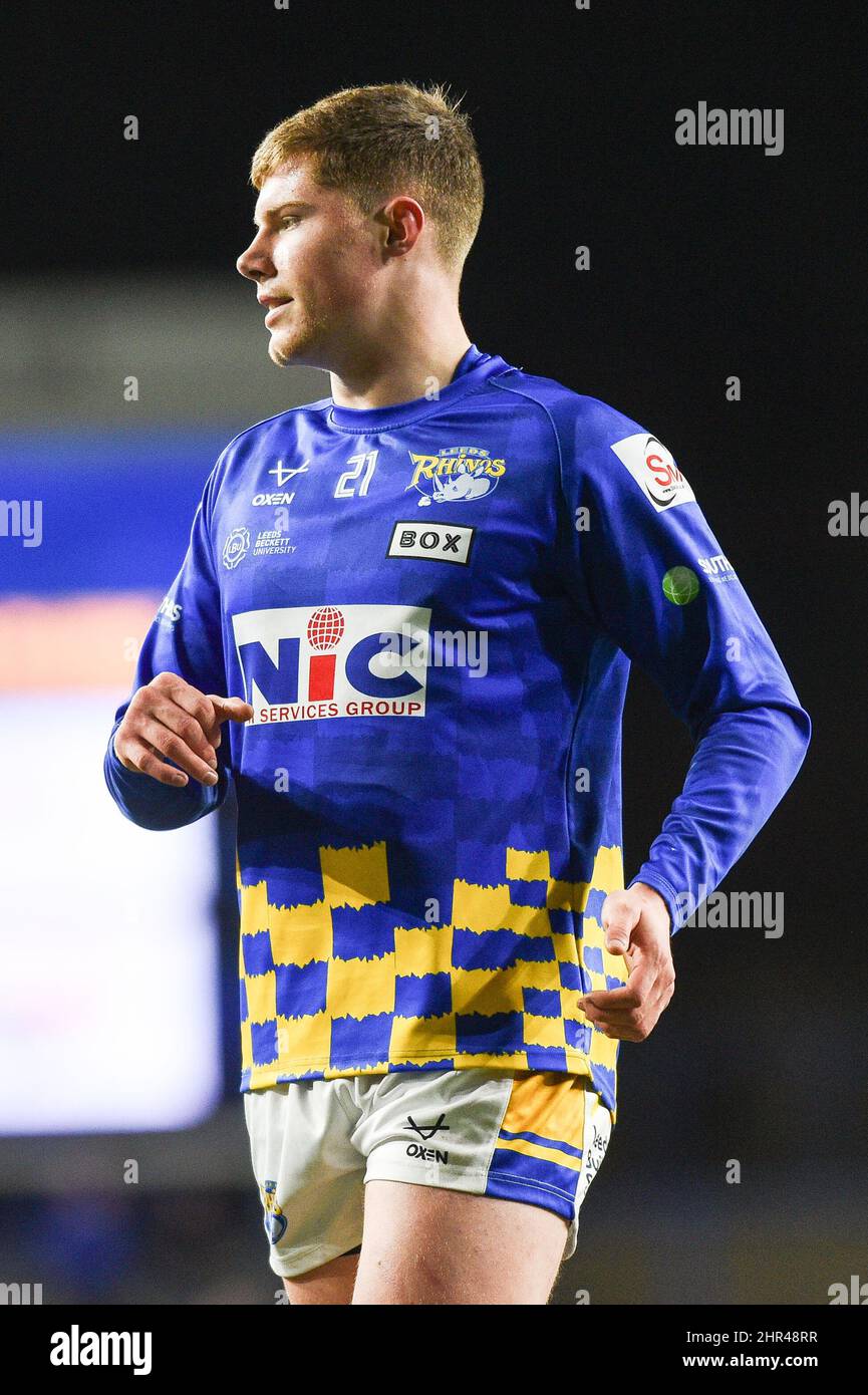 Leeds, England - 24 February 2022 - Morgan Gannon (21) of Leeds Rhinos ...