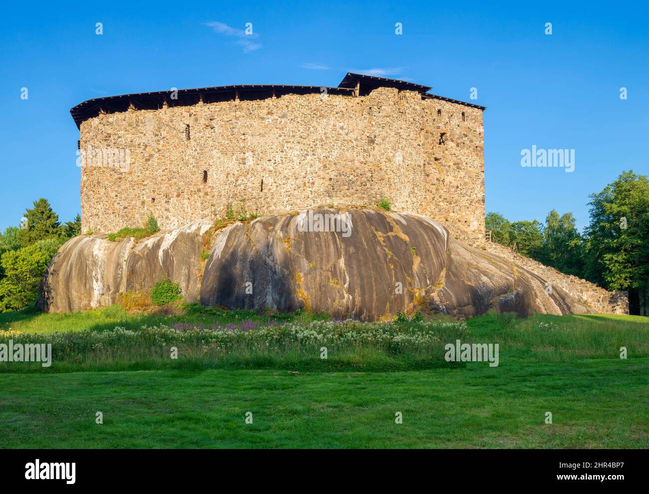 Medieval Raseborg Castle, July evening. Finland Stock Photo - Alamy