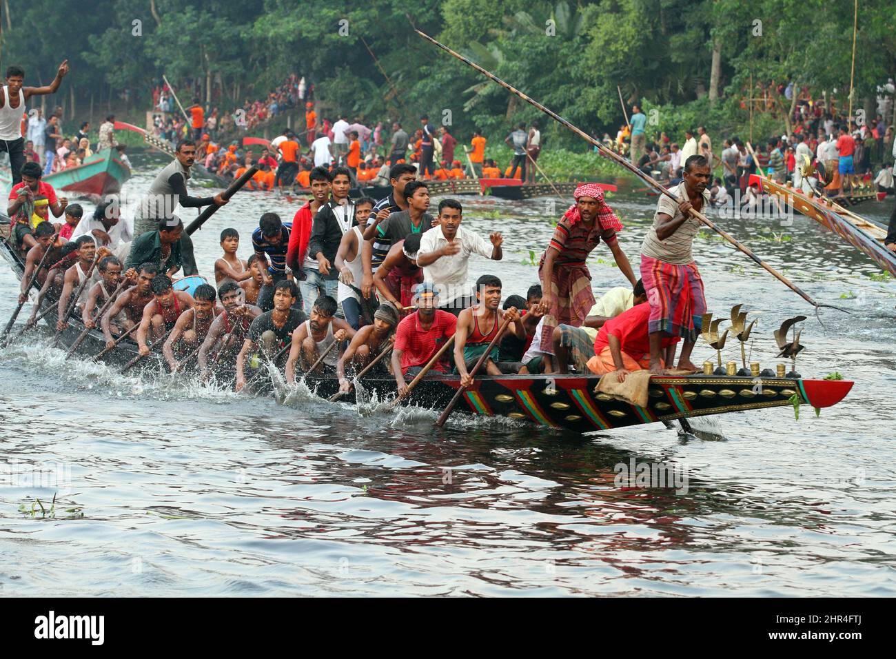 Dhaka, Bangladesh - October 04, 2014: The traditional boat race was ...