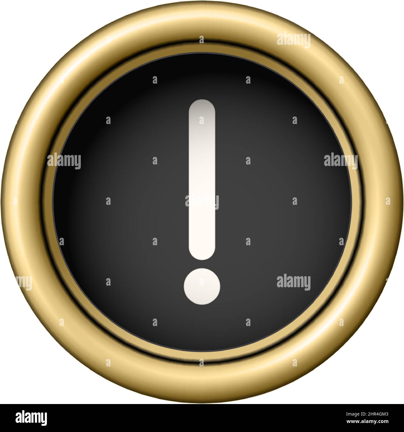 Exclamation mark symbol. Vintage golden typewriter button Stock Vector ...
