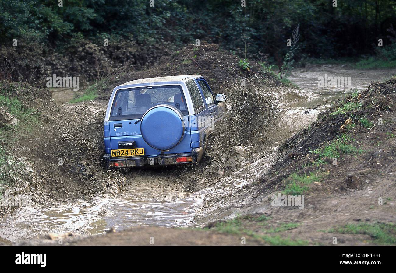 Daihatsu Sportrak ELK 1.6 4x4 SUV vehicles being tested off road Stock ...