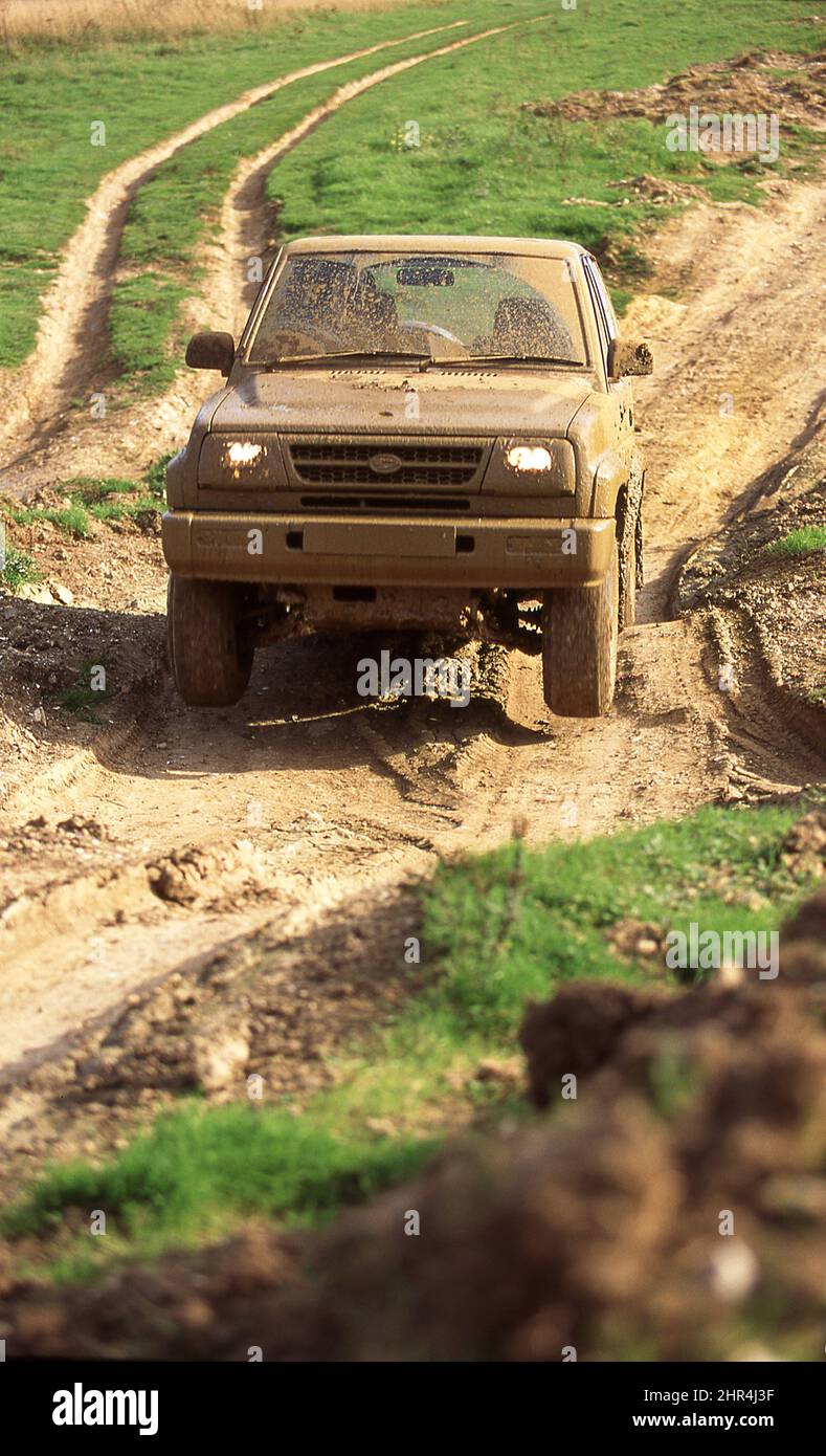 Daihatsu Sportrak ELK 1.6 4x4 SUV vehicles being tested off road Stock ...