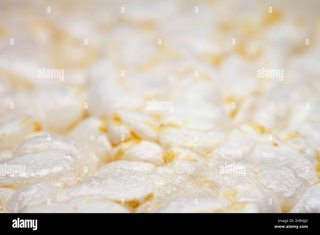 Extreme close up of diet rice cracker texture. Shallow depth of field ...