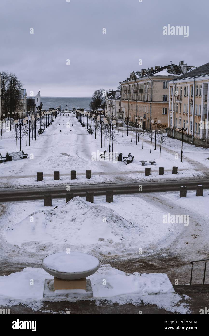 Vertical shot of the city of Sillamae on the Baltic Sea, Estonia Stock ...