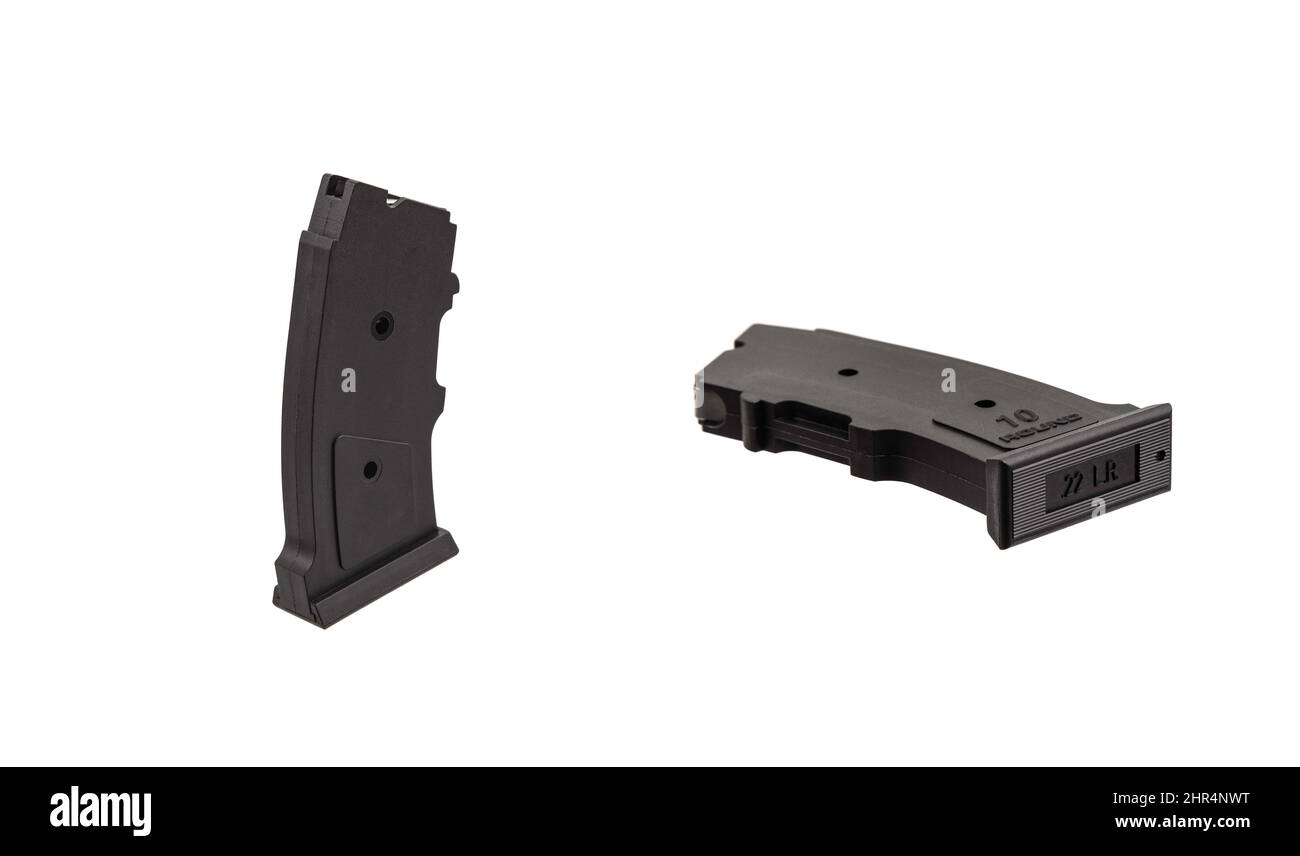 .22lr rifle magazine isolated on white background Stock Photo - Alamy
