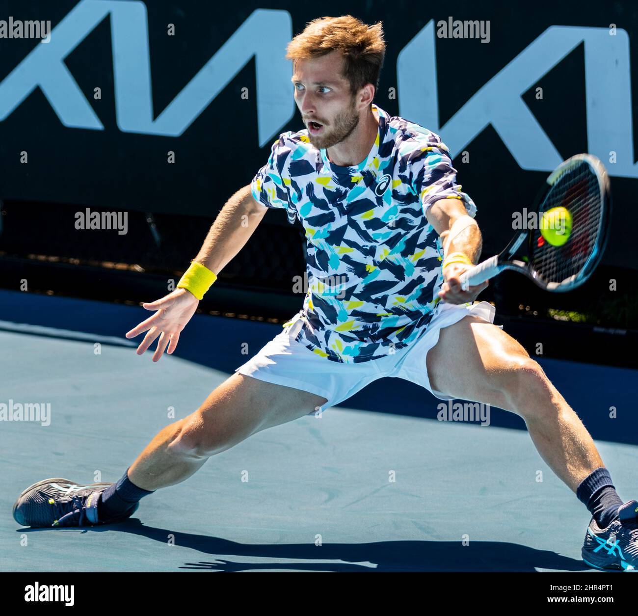 Courentin Moutet hitting a stretch forehand Stock Photo - Alamy