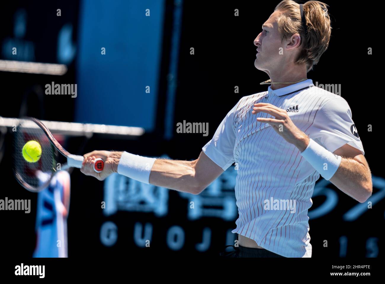 Sebastian Korda hitting a huge forehand cross court at the Australian ...
