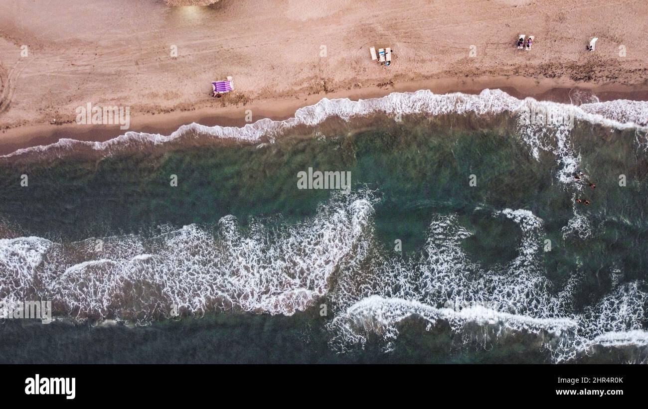 Aerial view of Caribbean beach in Tela, Honduras Stock Photo - Alamy