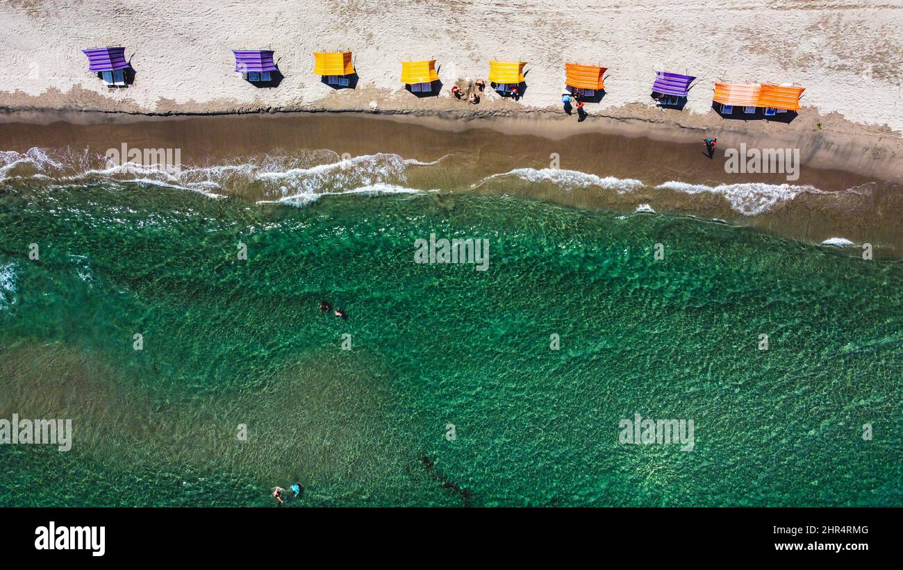 Aerial view of Caribbean beach in Tela, Honduras Stock Photo - Alamy