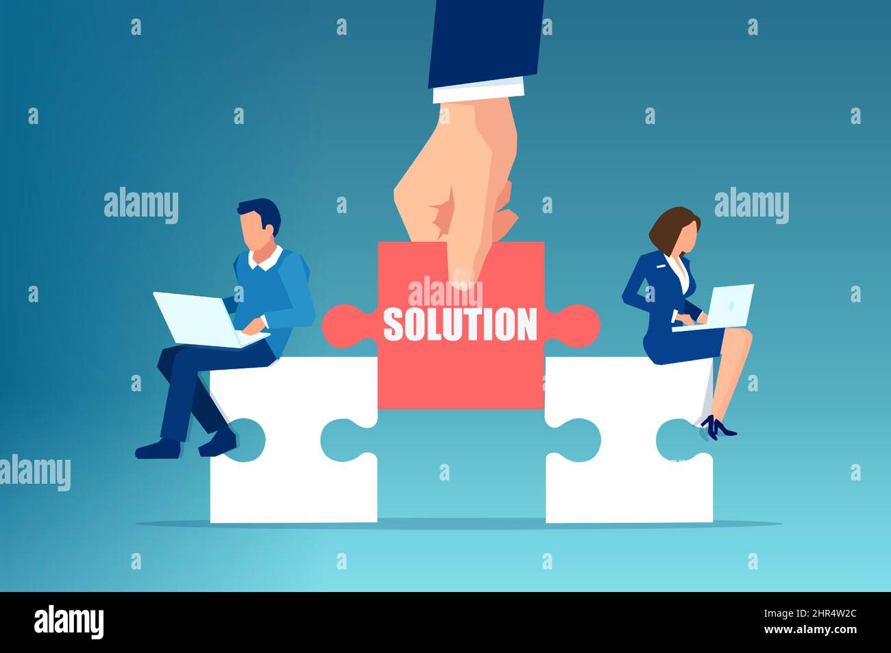 Vector of a counsellor offering a solution to a business man and a woman Stock Vector Image ...