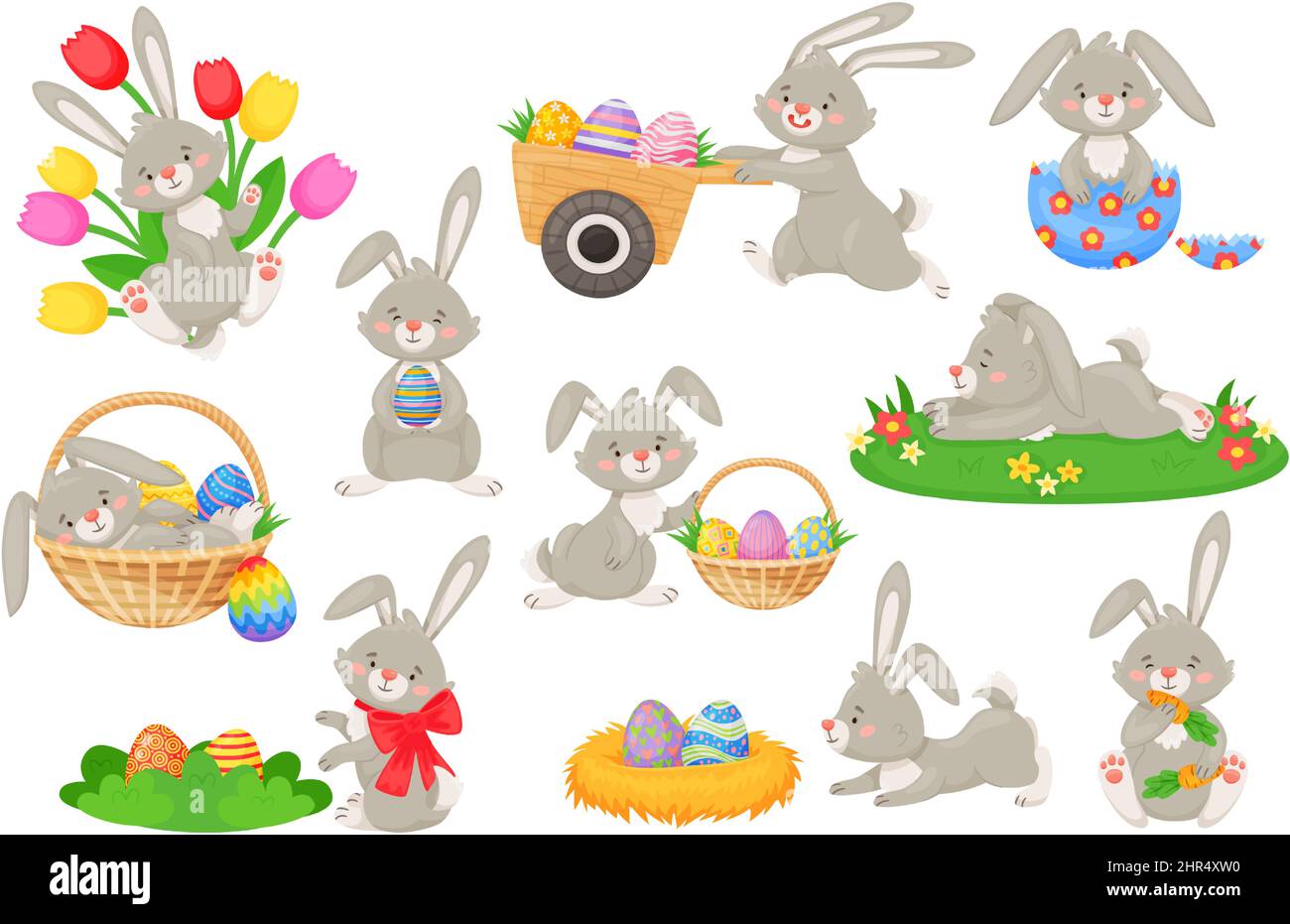 Cartoon easter bunnies hi-res stock photography and images - Alamy