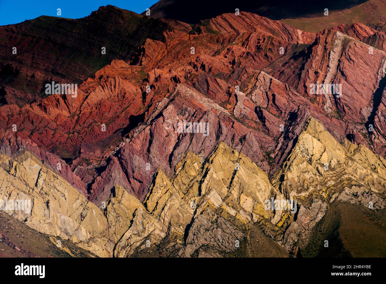 Beautiful view of the colorful rock formations. Quebrada de Humahuaca ...