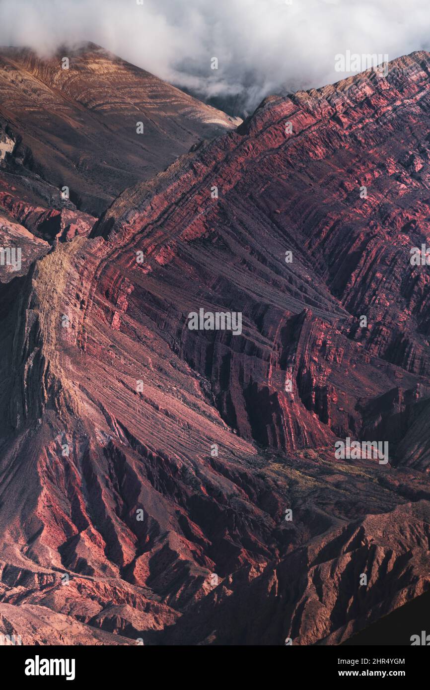 Vertical shot of a red volcano crater Stock Photo - Alamy
