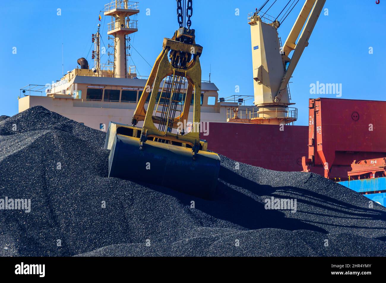 Loading operation of the anthracite cargo at the port of Klaipeda ...