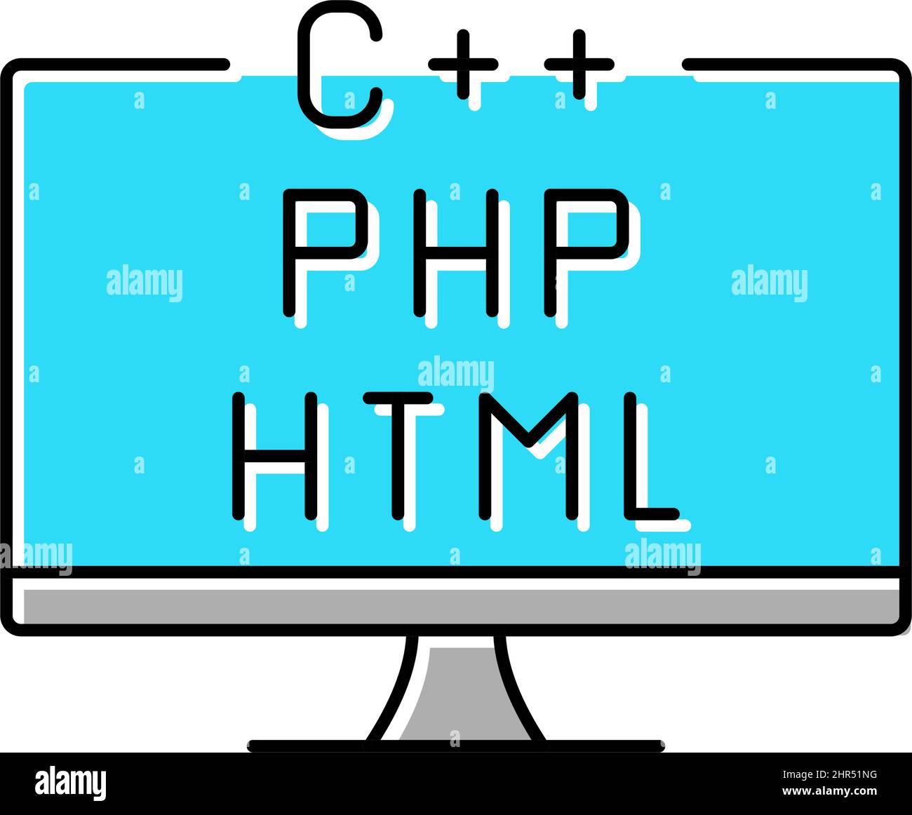 coding on different program languages color icon vector illustration ... coding on different program languages color icon vector illustration ...