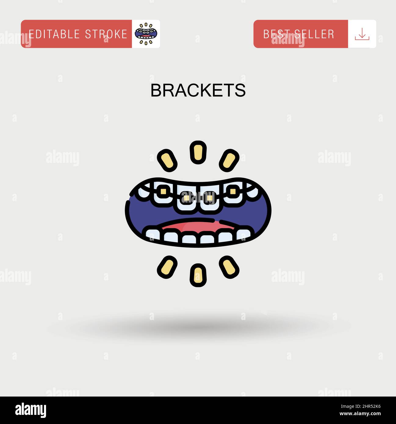 Brackets Simple vector icon Stock Vector Image & Art - Alamy