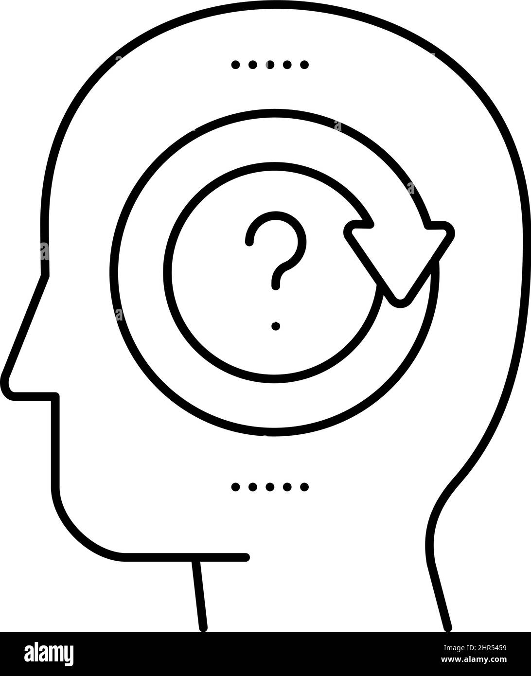 pondering question line icon vector illustration Stock Vector Image ...