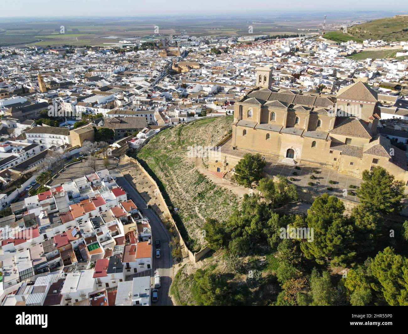 Drone view at the town of Osuna on Andalusia in Spain Stock Photo - Alamy