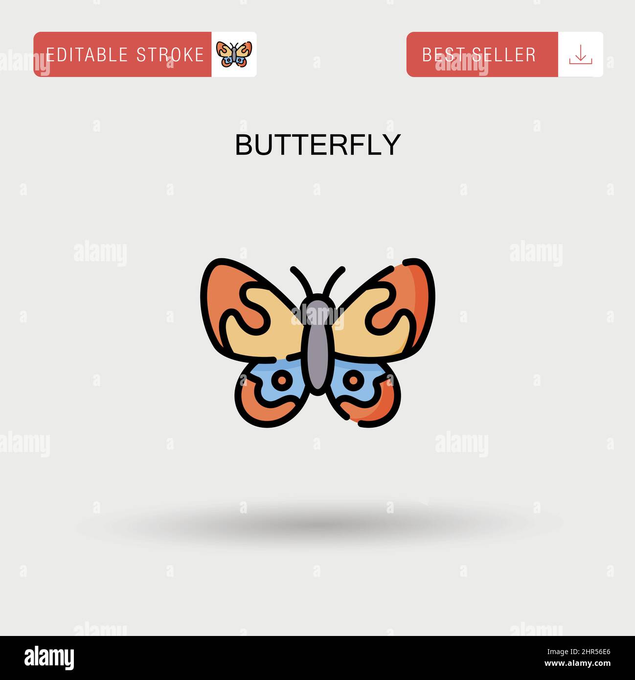 Butterfly Simple vector icon Stock Vector Image & Art - Alamy