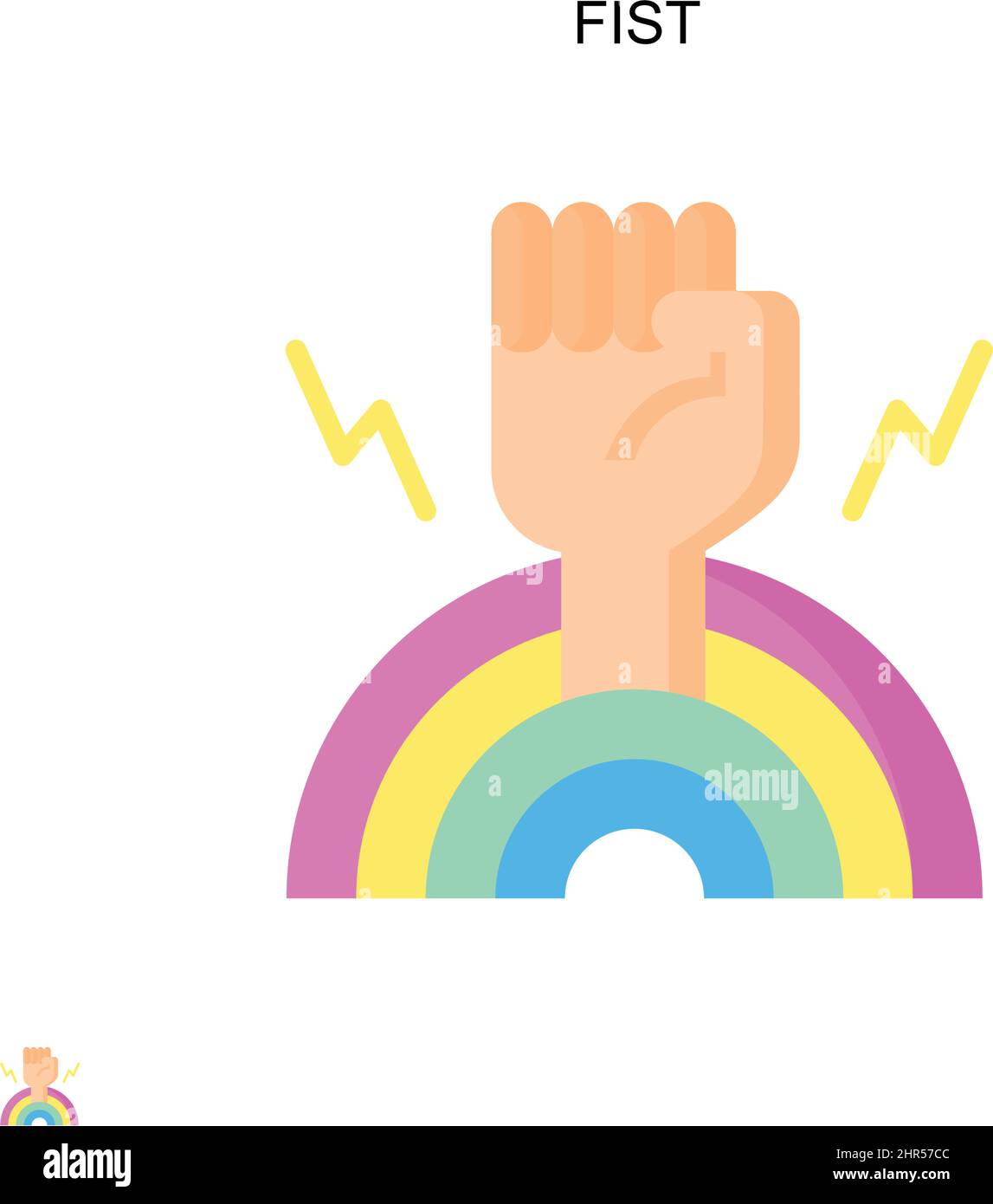 Fist Simple vector icon. Illustration symbol design template for web ...