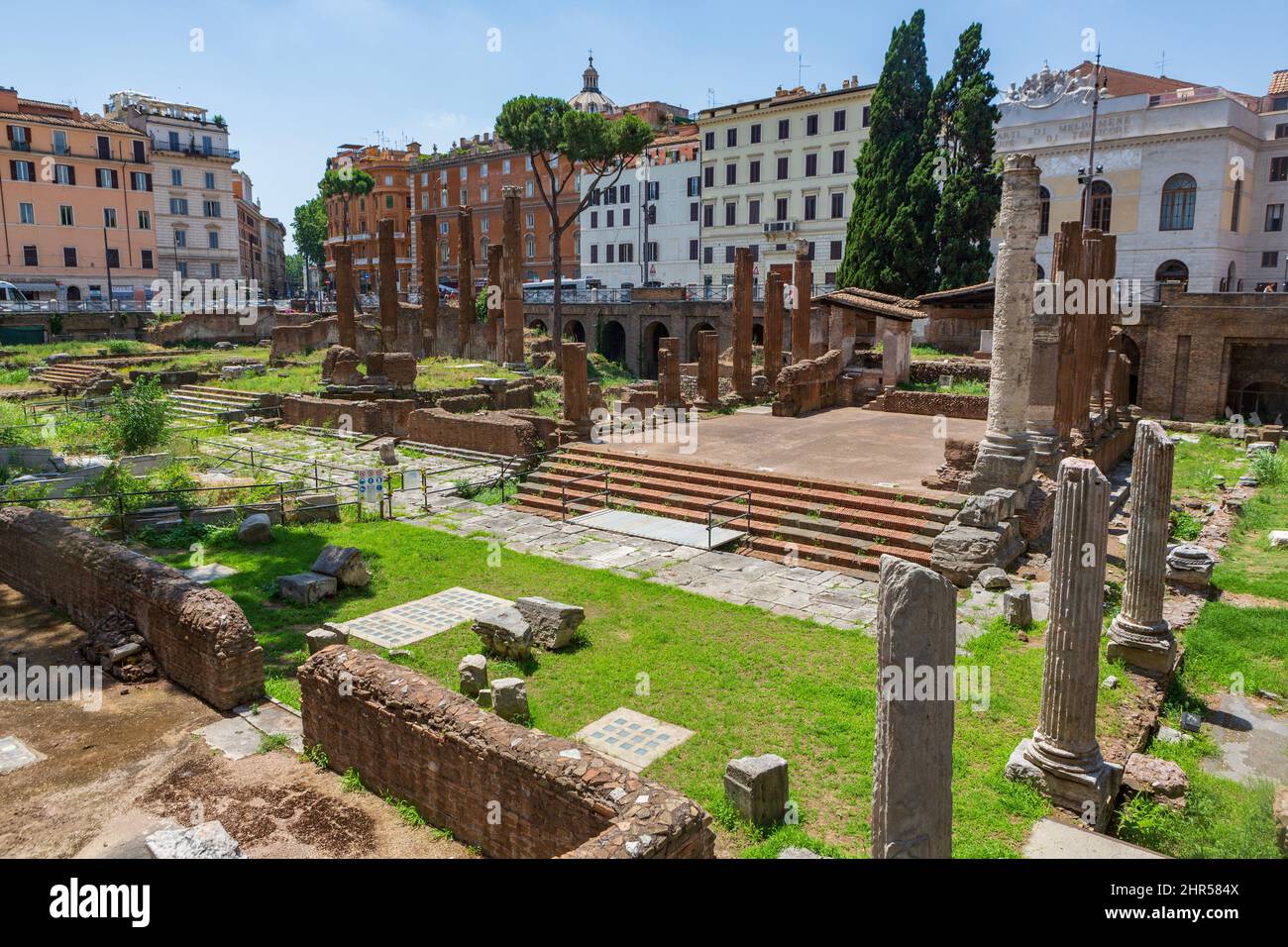 The Roman Forum, a popular tourist attraction surrounded by the ruins ...