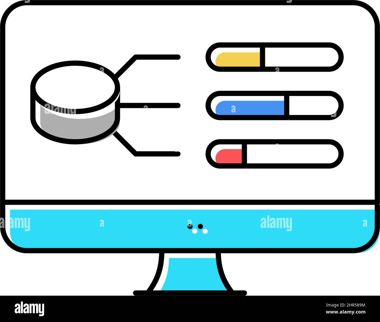 model selection digital processing color icon vector illustration Stock ...