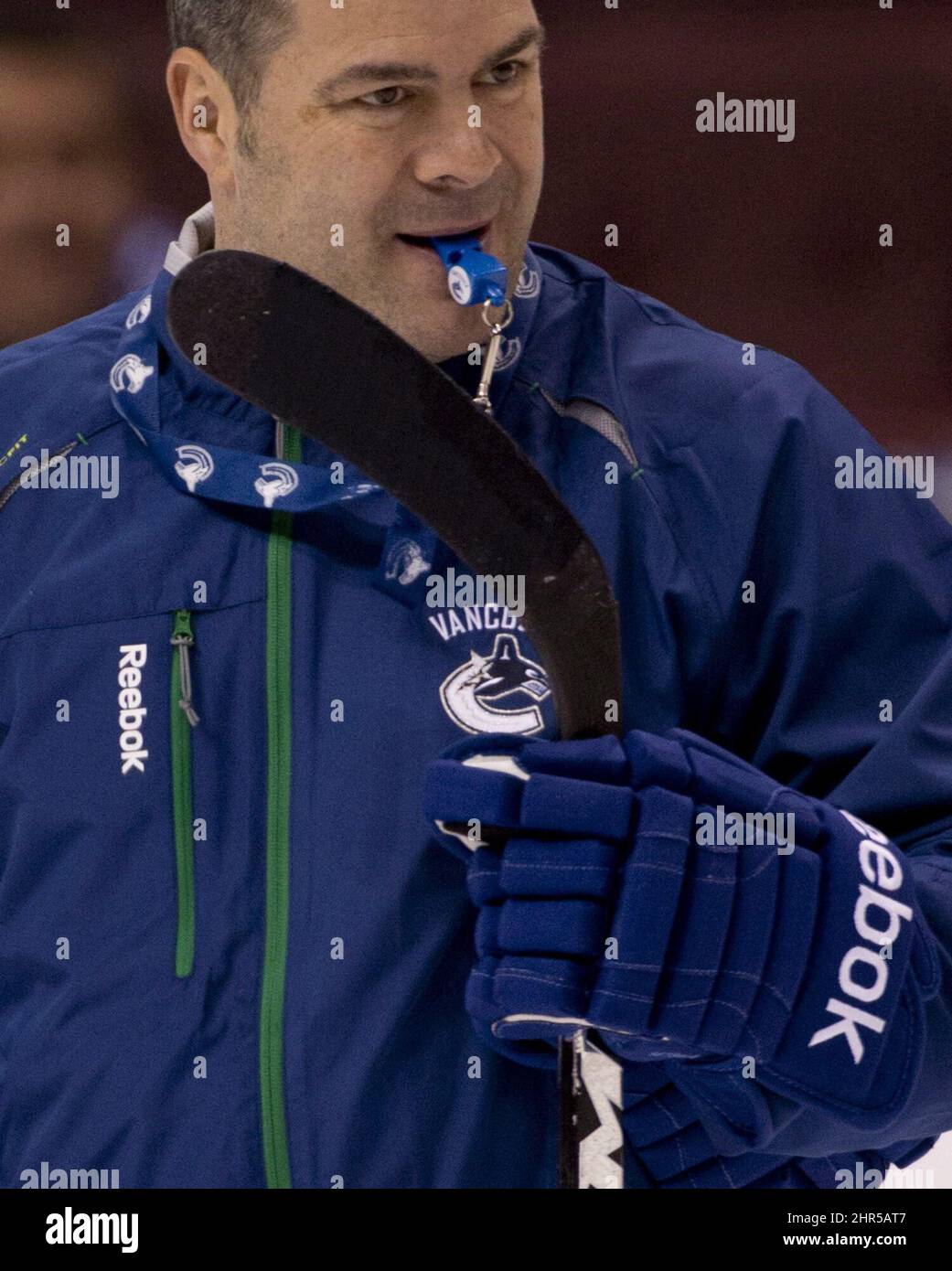 Vancouver Canuck head coach Alain Vigneault takes part in day three of ...