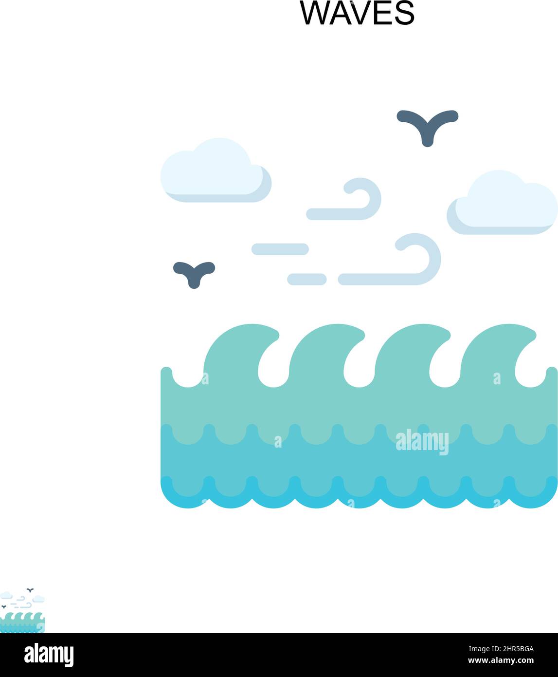 Waves Simple vector icon. Illustration symbol design template for web ...