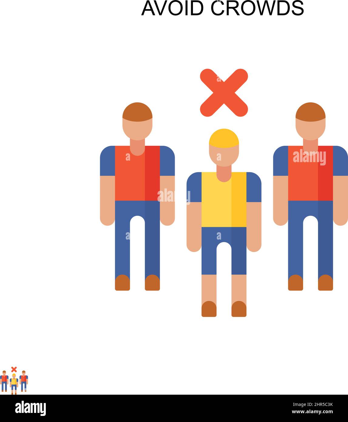 Avoid crowds Simple vector icon. Illustration symbol design template ...