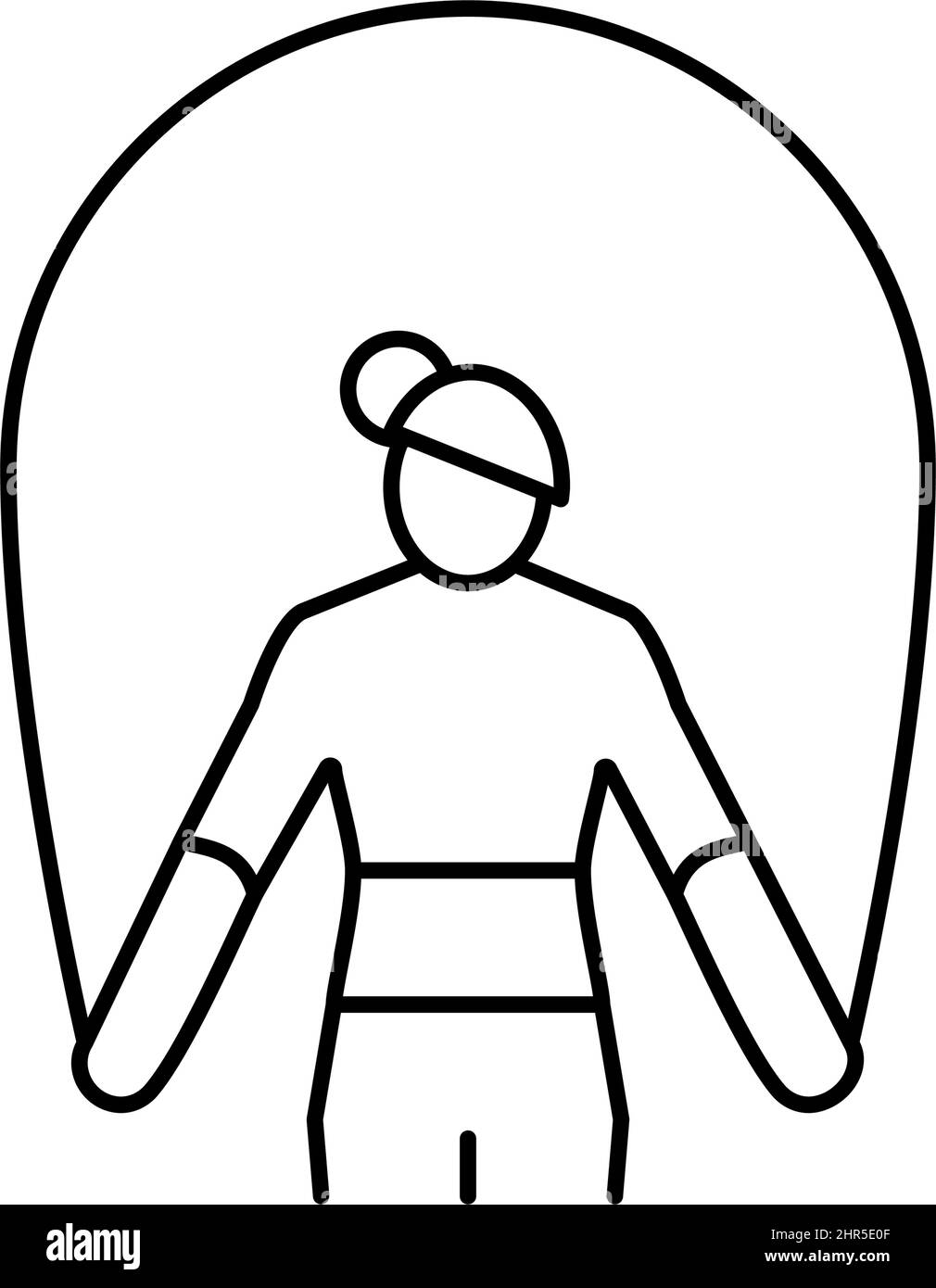 skipping rope training athlete line icon vector illustration Stock ...