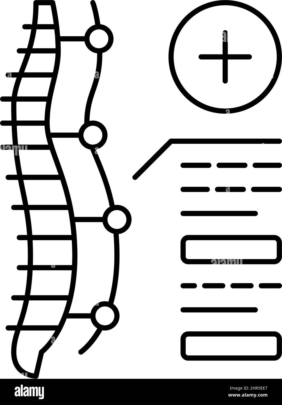 spine stabilization and reconstruction line icon vector illustration ...