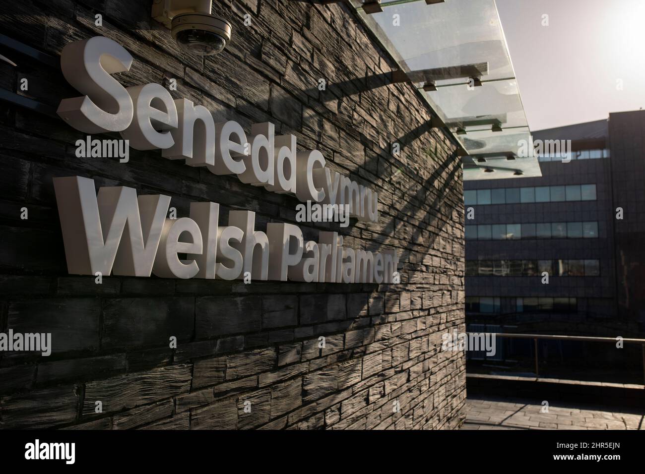 The Senedd Cymru Welsh Parliament building in Cardiff Bay, February ...